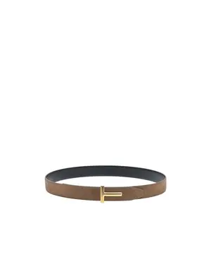 TOM FORD T Buckle Leather Belt - Grenn