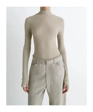 LEMAIRE Seamless Turtleneck Top - Light Sage