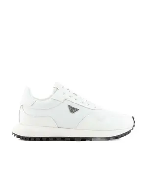 Emporio Armani Logo Detail Lace-up Sneakers - White