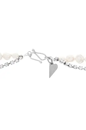 FORTE_FORTE Pearl And Crystal Layered Necklace - White