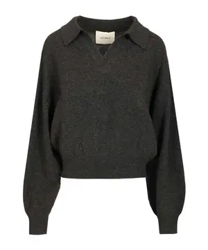LISA YANG Katriel Polo Knitted Sweater - Grey