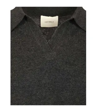 LISA YANG Katriel Polo Knitted Sweater - Grey