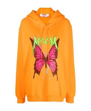 MSGM Graphic Print Cotton Hoodie