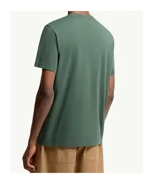 Moncler Embroidered Tricolor Logo Cotton T-shirt - Leaf Green