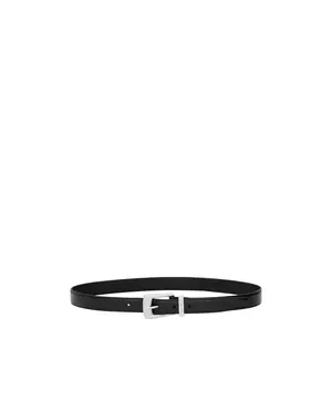 Saint Laurent Folk Belt In Smooth Leather - Black