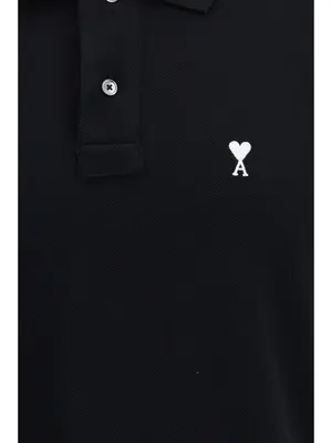 AMI Paris Logo Embroidered Short Sleeved Polo Shirt