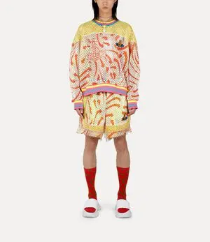 VIVIENNE WESTWOOD Mesh Sweatshirt With Graphic Print - Nude