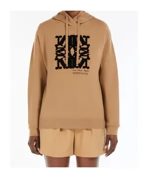 Max Mara Maxmaragram" Jacquard Wool Hoodie - Camel