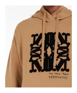 Max Mara Maxmaragram" Jacquard Wool Hoodie - Camel