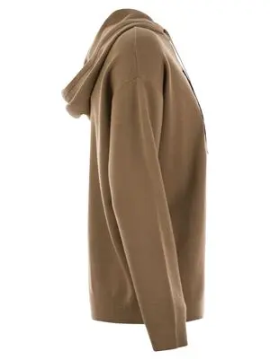 Max Mara Maxmaragram" Jacquard Wool Hoodie - Camel