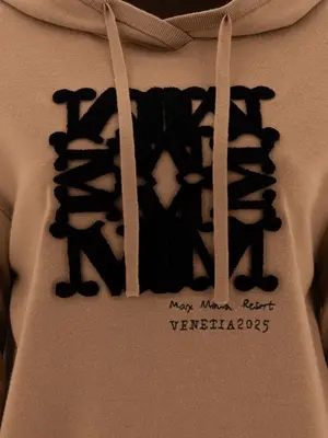 Max Mara Maxmaragram" Jacquard Wool Hoodie - Camel