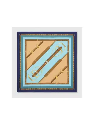 Gucci Striped Equestrian Print Scarf - Multi-color