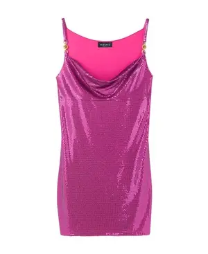 Versace Metal Mesh Mini Dress With Medusa Hardware
