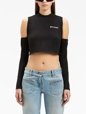 Palm Angels Logo Embroidered Cut-out Detailed Top