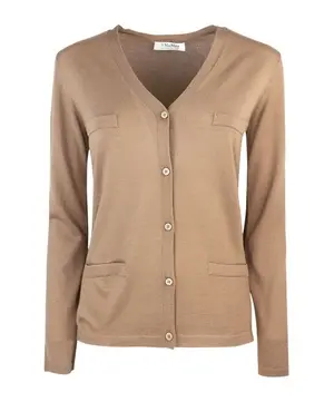 Max Mara V-neck Cardigan With Button Closure And Pockets
