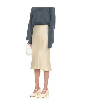 MAISON MARGIELA High Waist Flared Hem Skirt