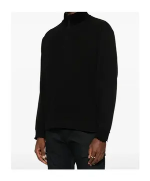 C.P. COMPANY Logo-embroidered Half-zip Sweatshirt - Black