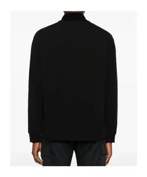C.P. COMPANY Logo-embroidered Half-zip Sweatshirt - Black