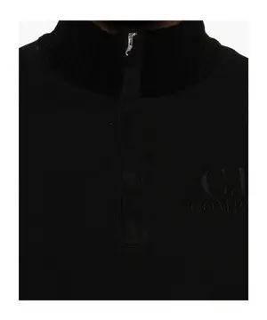 C.P. COMPANY Logo-embroidered Half-zip Sweatshirt - Black