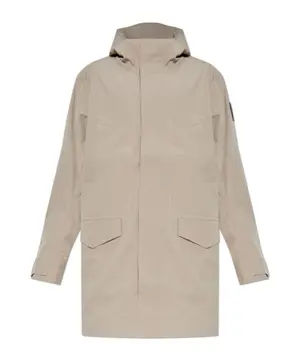 Canada Goose Logo-patch Parka Coat - Limestone