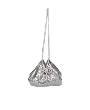 Kara Crystal Knot Shoulder Bag - Gray