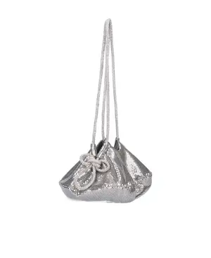 Kara Crystal Knot Shoulder Bag - Gray