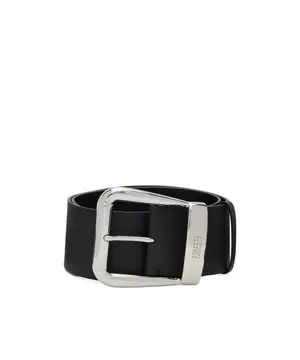 MAISON MARGIELA Leather Belt With Engraved Logo - Black