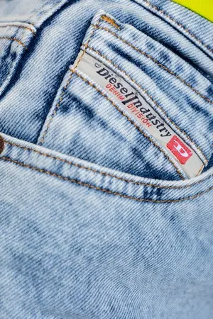 DIESEL® Straight Leg Jeans With Multi-pocket Design - Blue