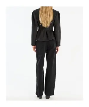 ROTATE BY BIRGER CHRISTENSEN Button-detail Wide Jeans - Black