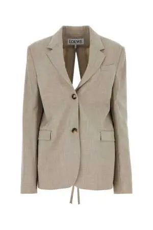 Loewe Single-breasted Tailored Jacket - Light Beige