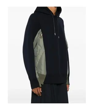 Sacai Panelled Drawstring Hoodie