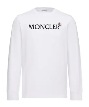 Moncler Logo Long Sleeve T-shirt - White