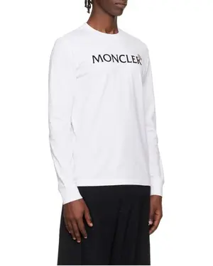 Moncler Logo Long Sleeve T-shirt - White