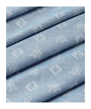 Fendi Ff Jacquard Frayed-edge Scarf - Blue