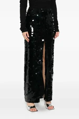 P.a.r.o.s.h Sequin Embellished Straight Leg Skirt - Black
