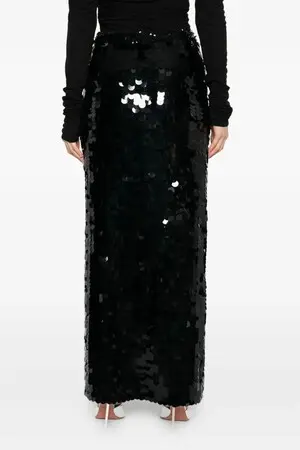 P.a.r.o.s.h Sequin Embellished Straight Leg Skirt - Black