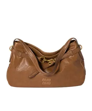 Miu Miu Nappa Leather Shoulder Bag - Oak