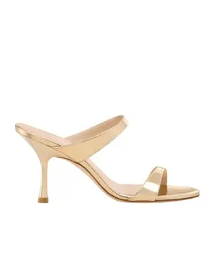 STUART WEITZMAN Nudist Slide 85 Metallic Heeled Sandals - Nude