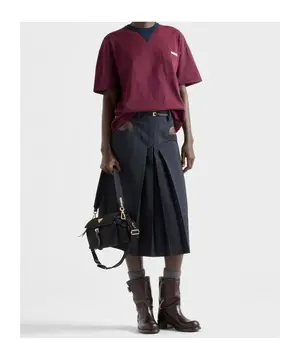 Prada Striped Oversized T-shirt - Amaranth Red/blue