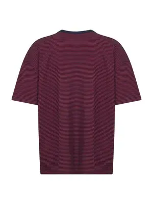 Prada Striped Crewneck T-shirt - Amaranth Red/blue