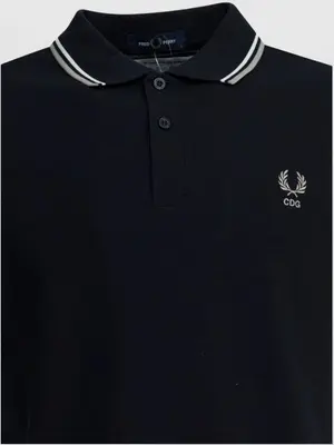 Comme Des Garçons Contrasting-color Short-sleeved Polo Shirt - Black