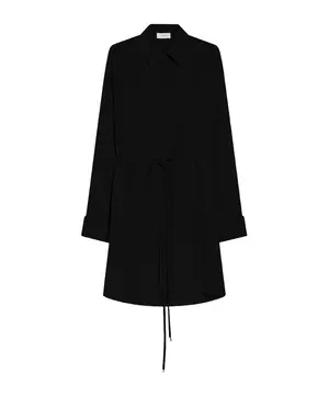 Sportmax Oversized Stretch-silk Shirt Dress - Black