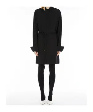 Sportmax Oversized Stretch-silk Shirt Dress - Black