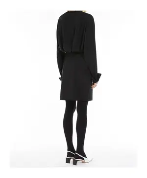 Sportmax Oversized Stretch-silk Shirt Dress - Black