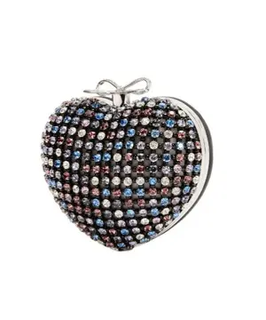 SELF-PORTRAIT Embellished Heart Clutch Bag - Multi-color