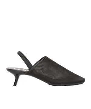 Loewe Petal Slingback Heeled Sandals - Black