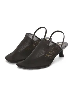 Loewe Petal Slingback Heeled Sandals - Black