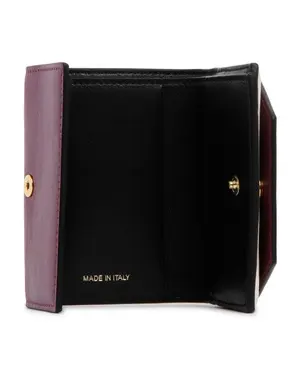 Marni Purple And White Leather Tri-fold Wallet - Red