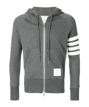 Thom Browne Thom Browne Classic Loopback 4-Bar Zip Hoodie Dark Grey