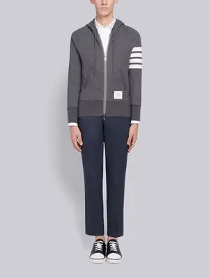 Thom Browne Classic Loopback 4-bar Zip Hoodie - Dark Grey
